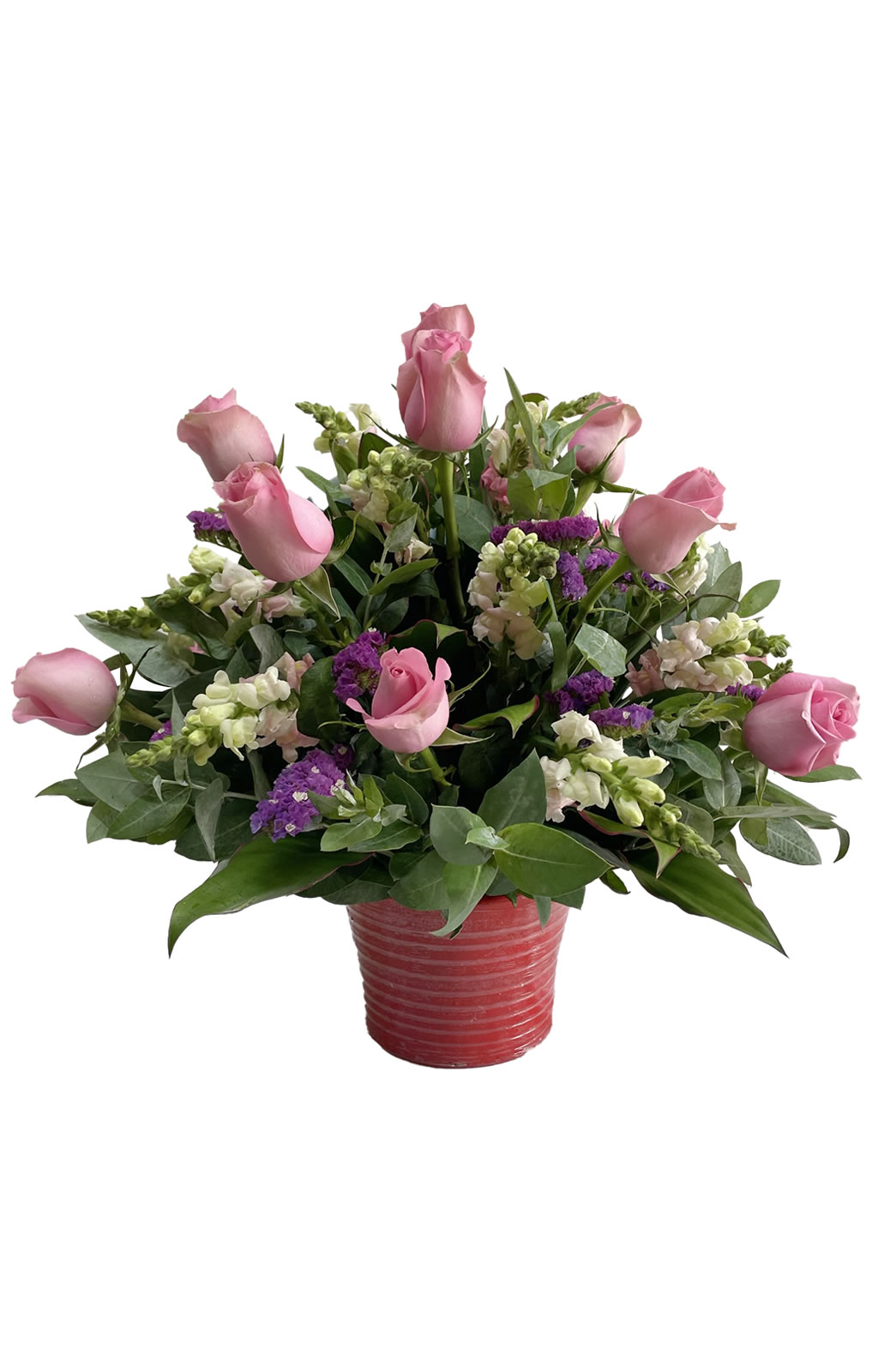 ARREGLO DE 12 ROSAS Y ESTATIS | Florería Las Frecias